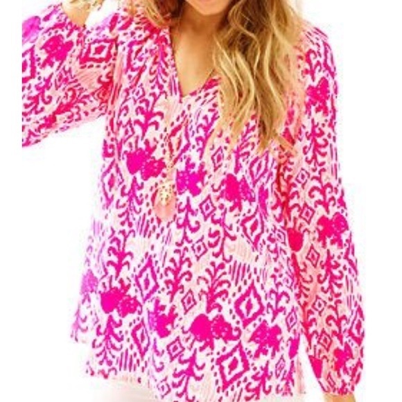 Lilly Pulitzer | Tops | Lilly Pulitzer Willa Top In Magenta Tuns Of Fun ...